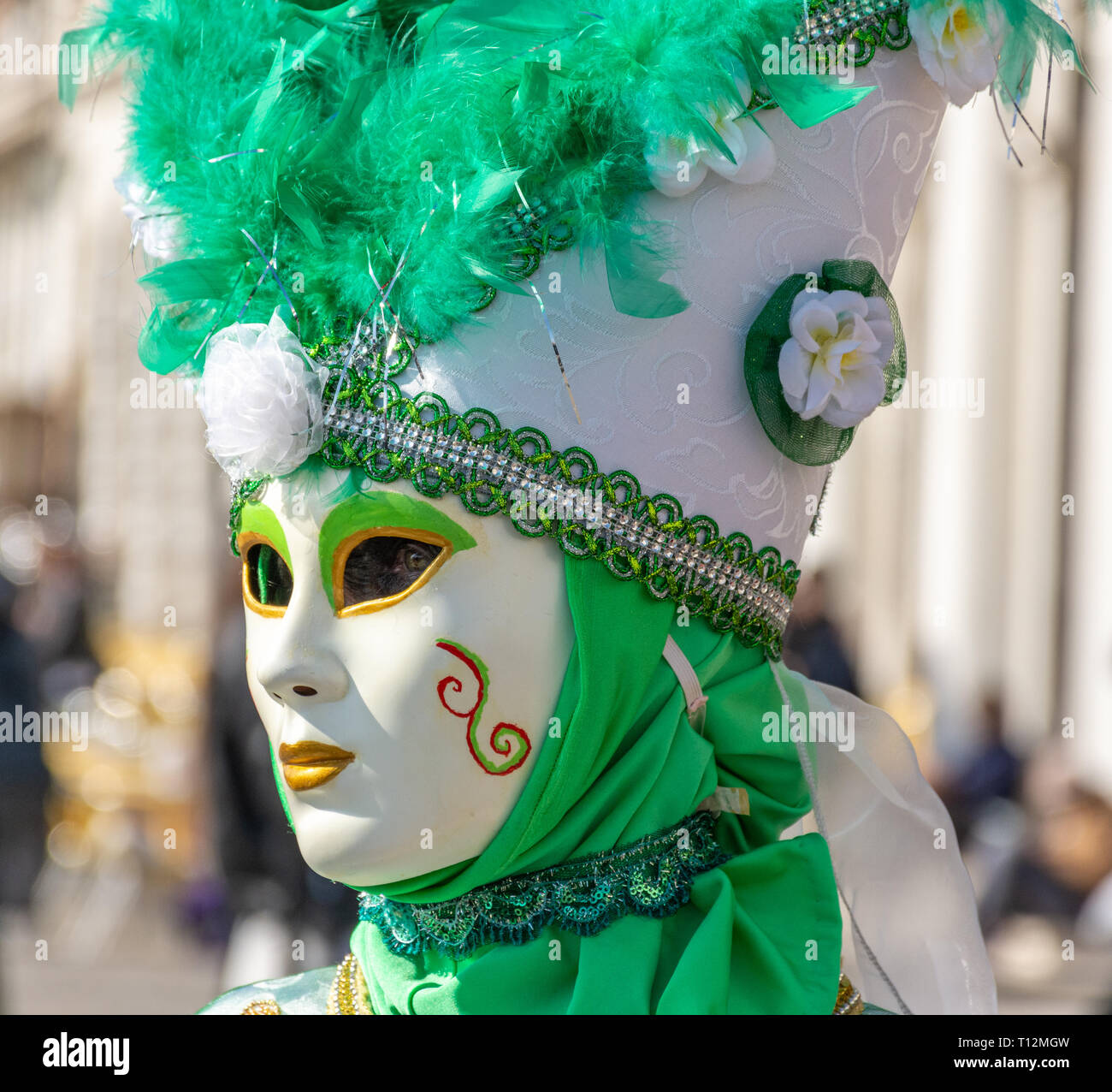 Italy, Venice, 2919 carnival, typical masks, beautiful clothes, posing ...