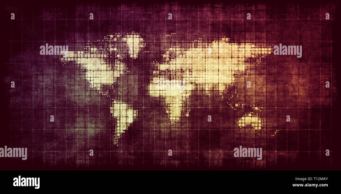 Dark Grunge World Map as a Wallpaper Poster Stock Photo - Alamy