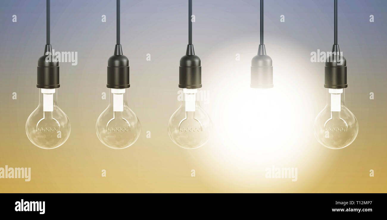 Glowing Light Bulb as a Business Innovation Concept Stock Photo - Alamy