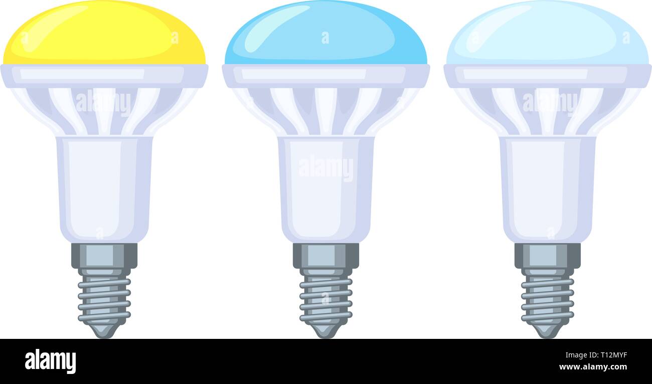Colorful cartoon warm and cold halogen bulb set Stock Vector Image ...