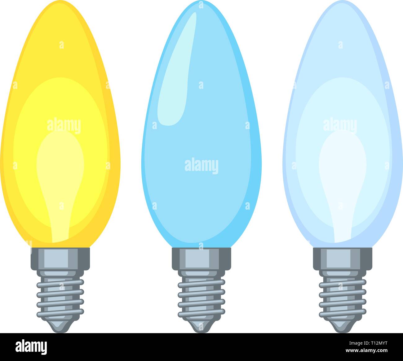 Cartoon warm and cold candle light bulb set Stock Vector Image & Art ...