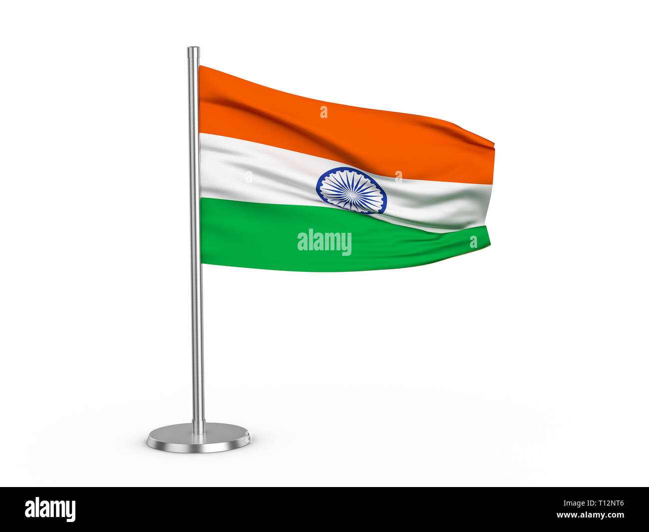 Flapping flag India on a white background. 3d illustration Stock Photo ...