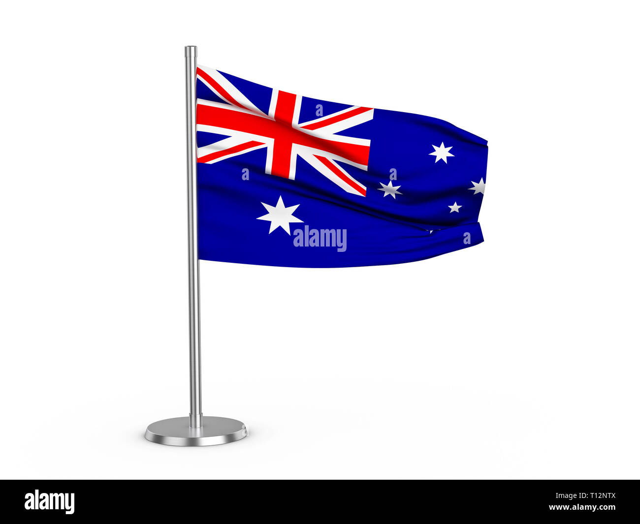 Flapping flag Australia on a white background. 3d illustration Stock ...