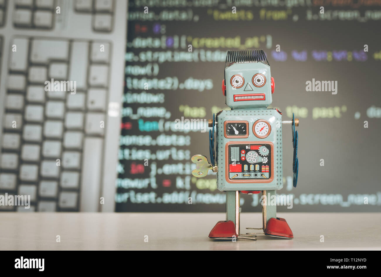 Symbol For A Chatbot Or Social Bot And Algorithms Program Code In The