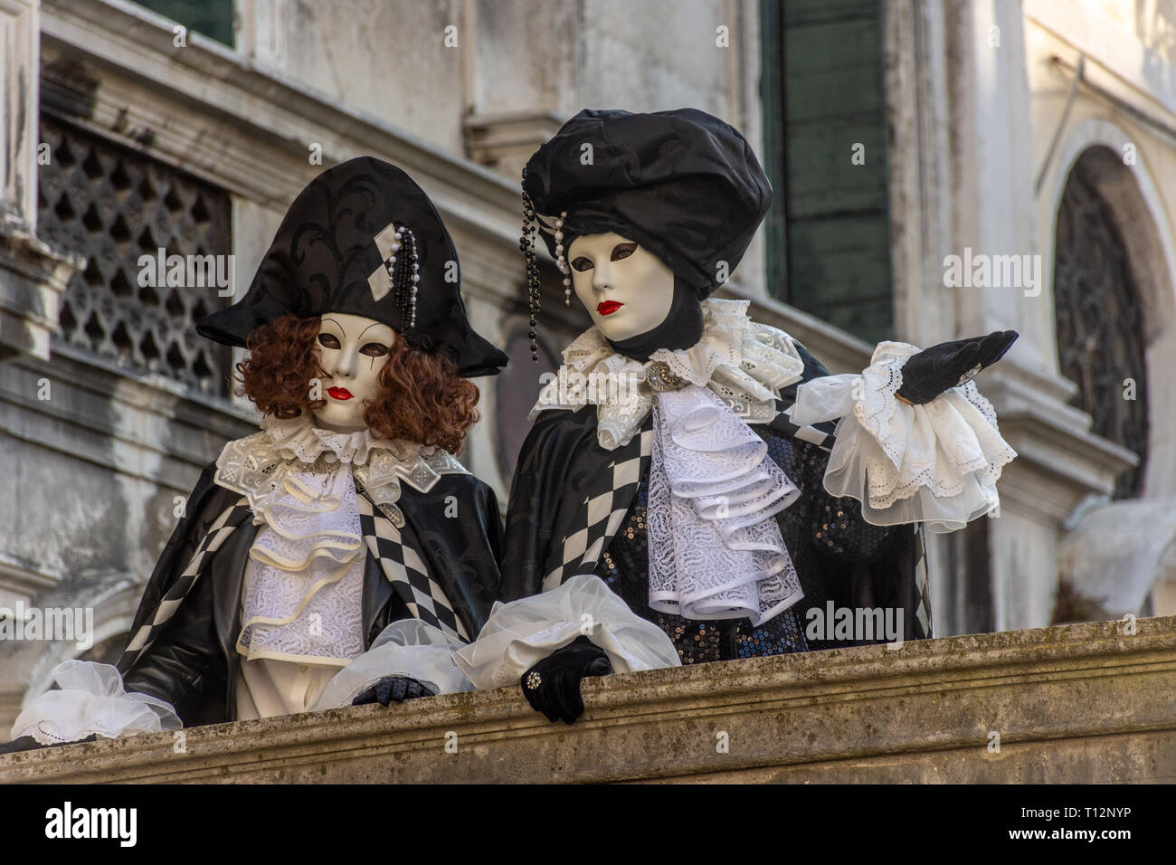 Italy, Venice, carnival, 2019, masked people roam the city, posing for ...