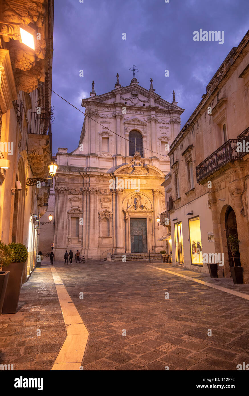 LECCE, Puglia ,Italy - Facade of Ancient Baroque church Santa Irene in ...