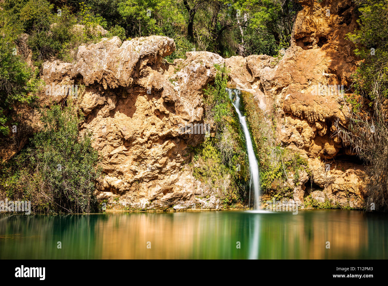 Pego do Inferno waterfall in Tavira, Portugal - Algarve Beautiful green ...