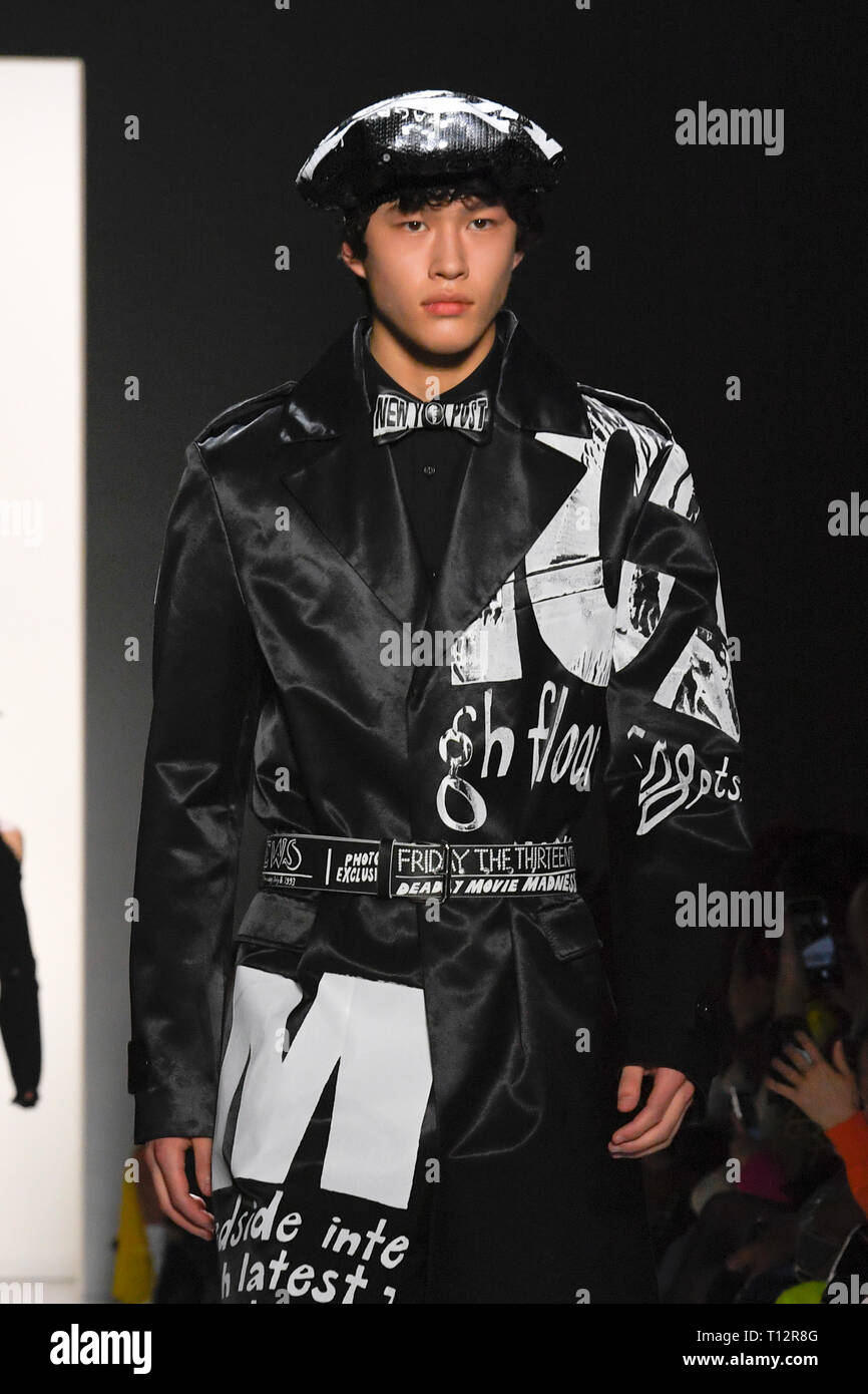 NEW YORK, NY - FEBRUARY 08: Mathieu Simoneau walks the runway for ...