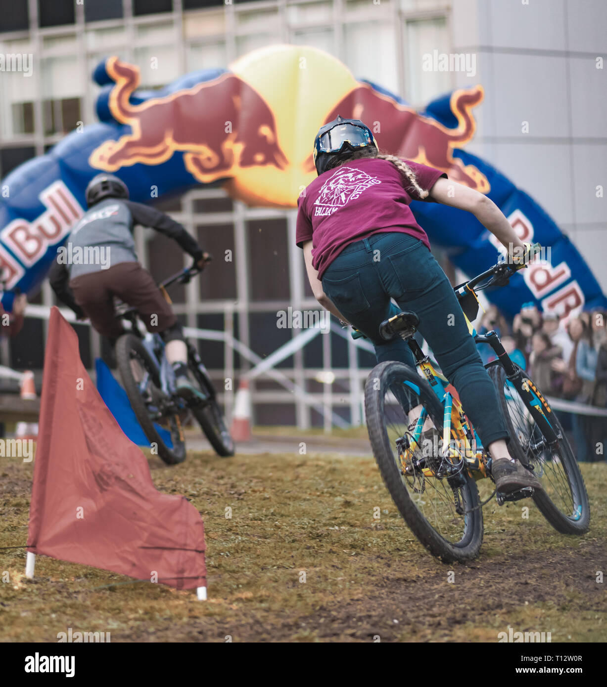 Riders take part in Sheffields Howard Street Dual - 2019 Stock Photo ...
