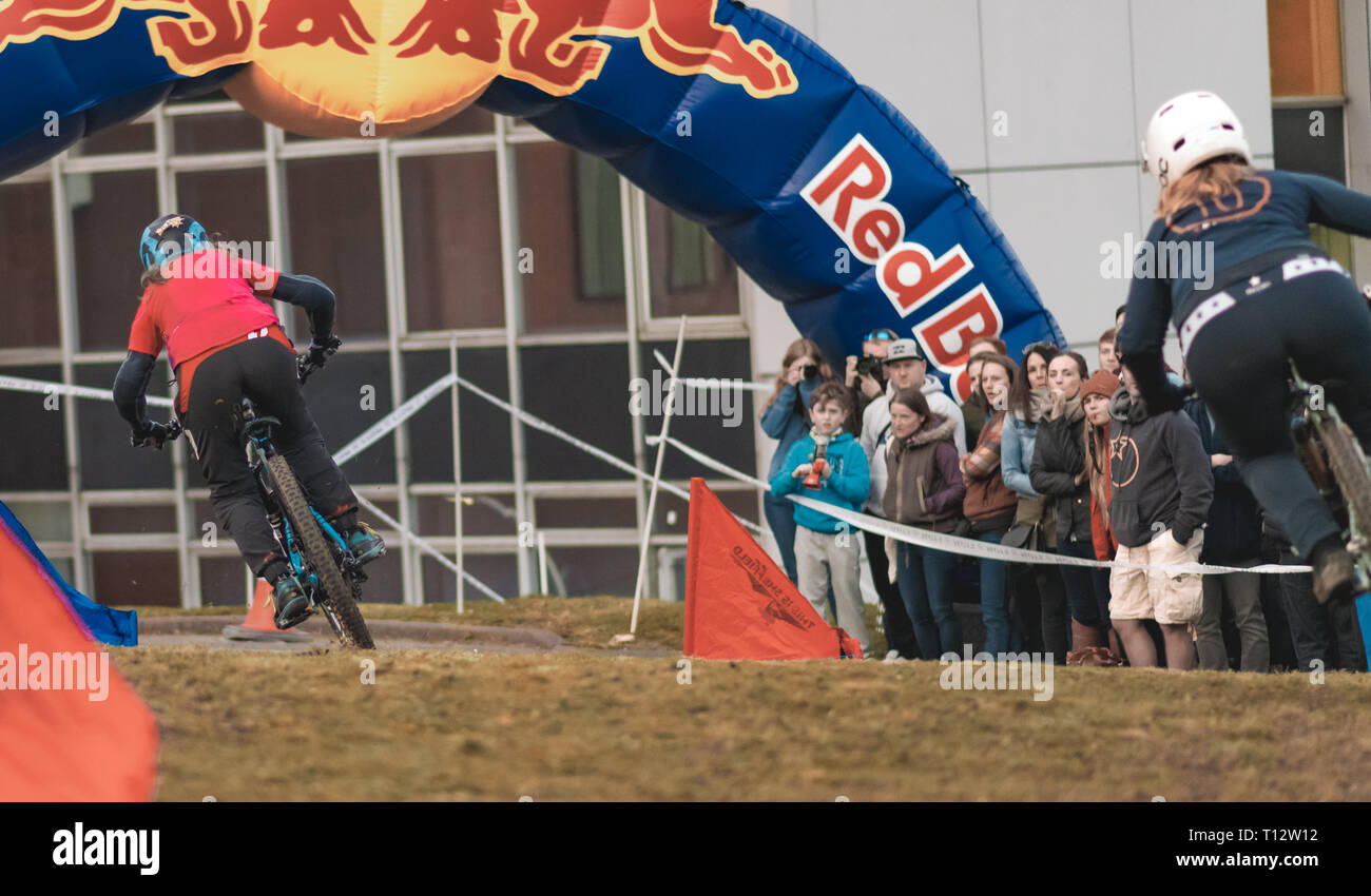 Riders take part in Sheffields Howard Street Dual - 2019 Stock Photo ...