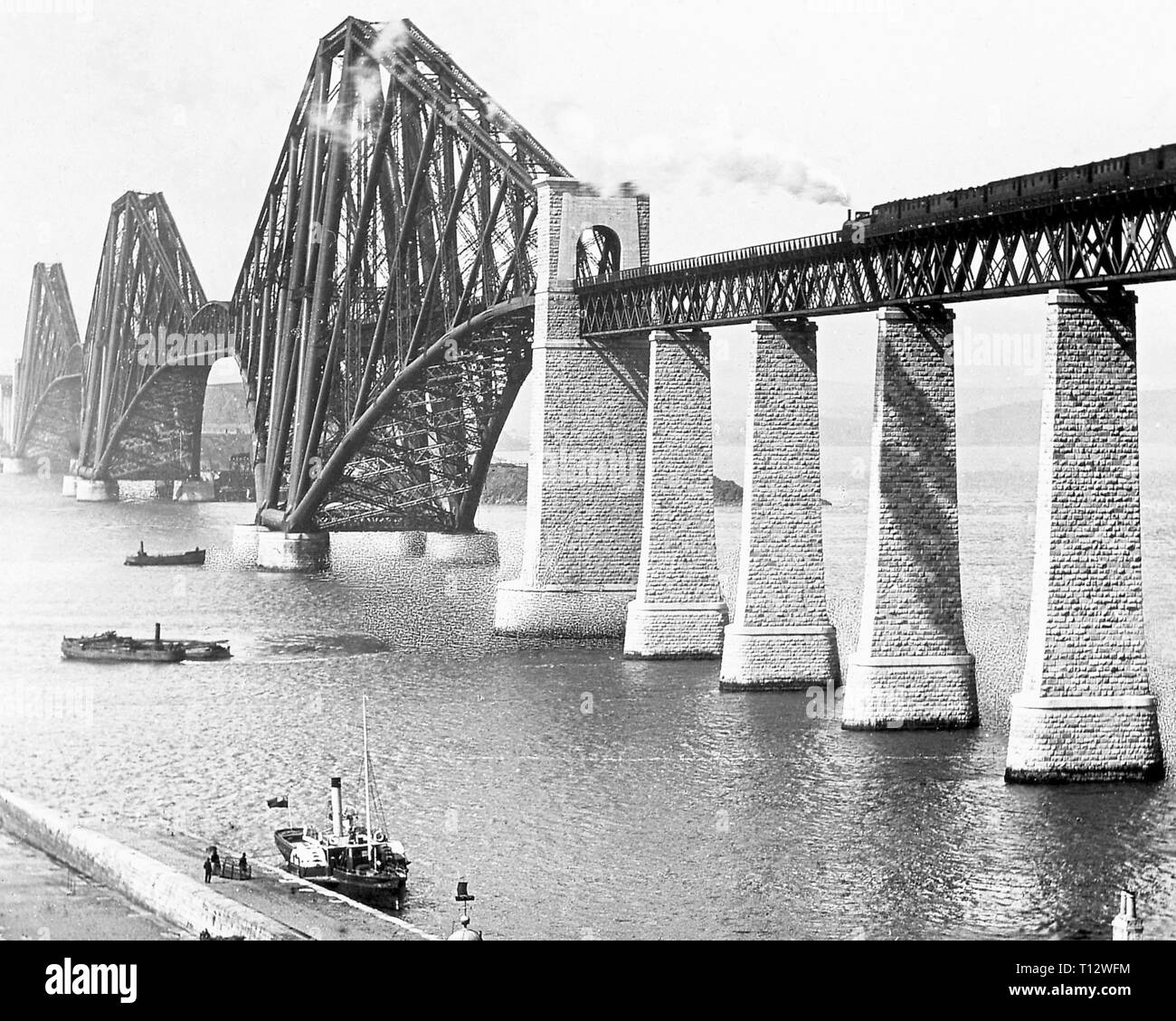 Steam train bridge Black and White Stock Photos & Images - Alamy