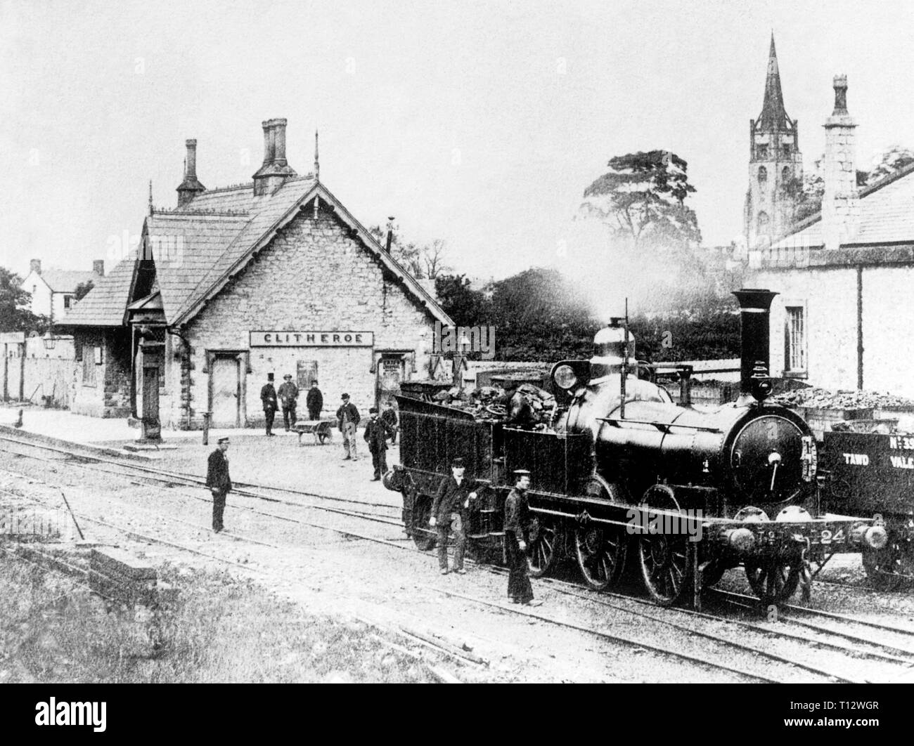 Clitheroe Railway Station in the 1860s Stock Photo - Alamy