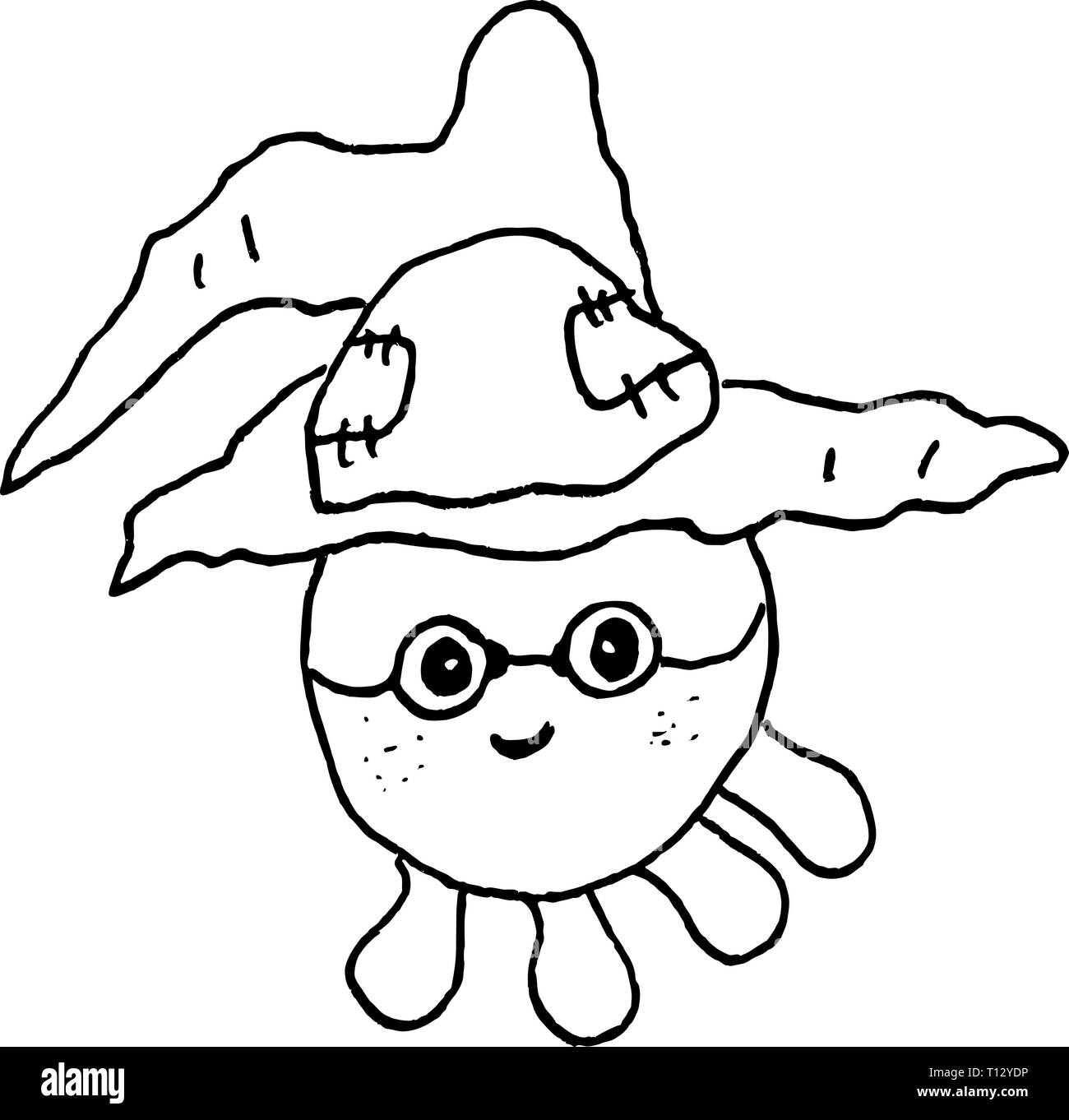 cute octopus wizard sea animal vector illustration Stock Vector Image ...
