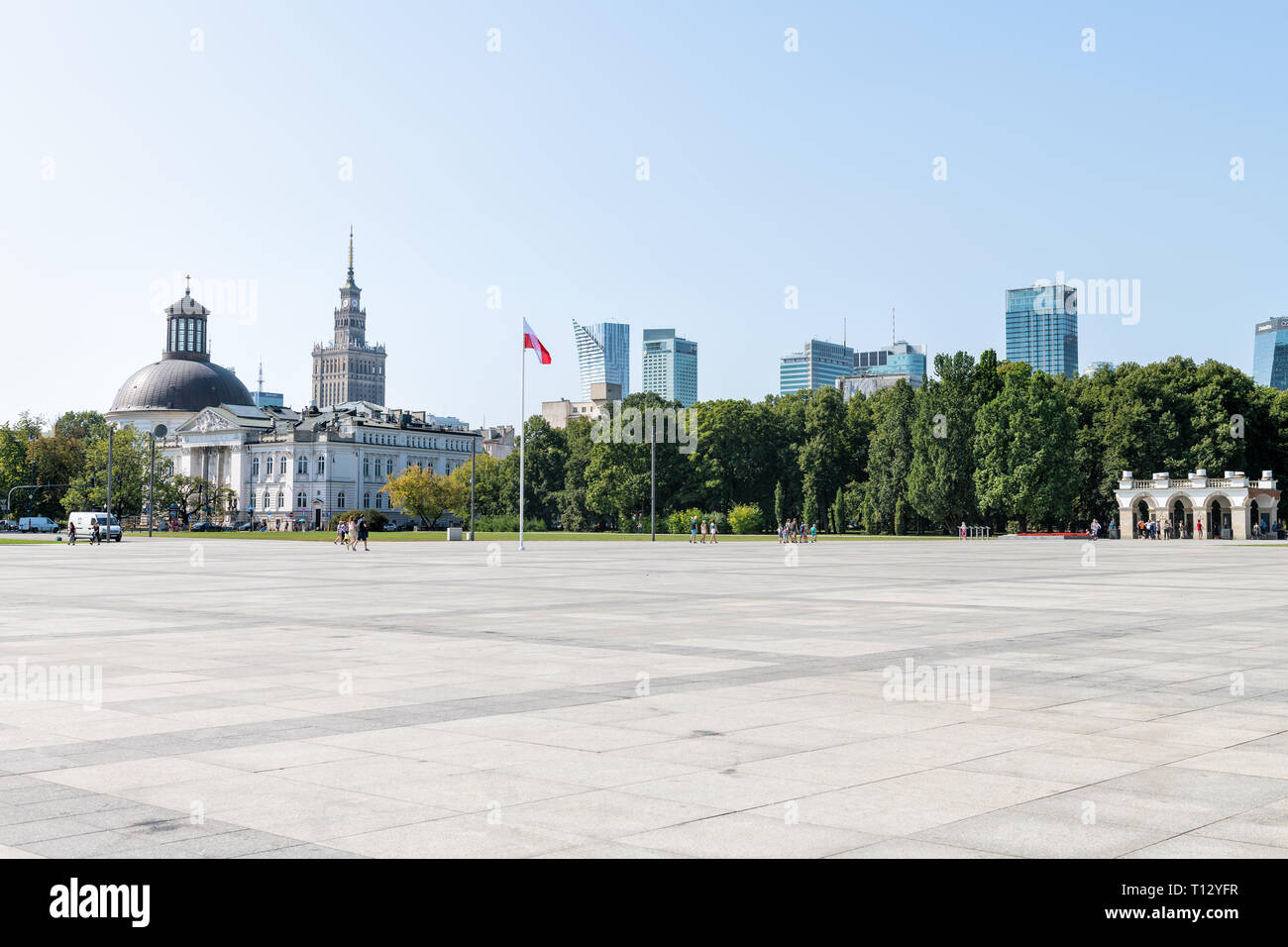 Warsaw, Poland - August 23, 2018: Downtown modern cityscape skyline ...
