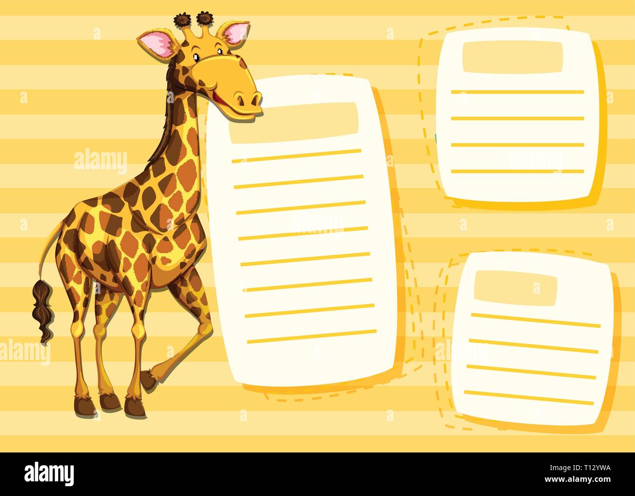 A giraffe on note template illustration Stock Vector Image & Art - Alamy