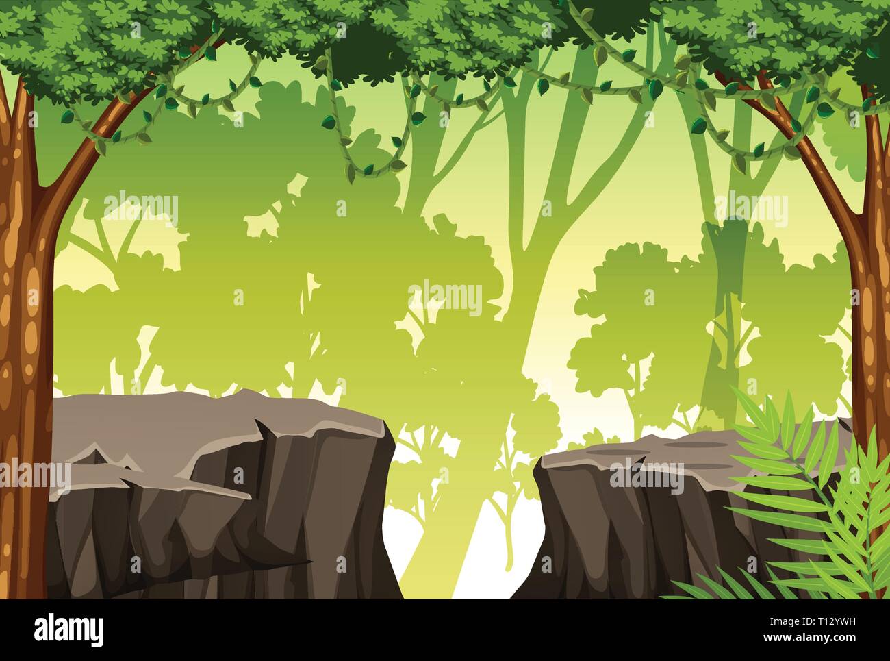 A mountain cliff scene illustration Stock Vector Image & Art - Alamy