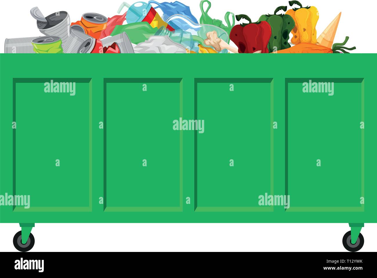 A green garbage collecting illustration Stock Vector Image & Art - Alamy