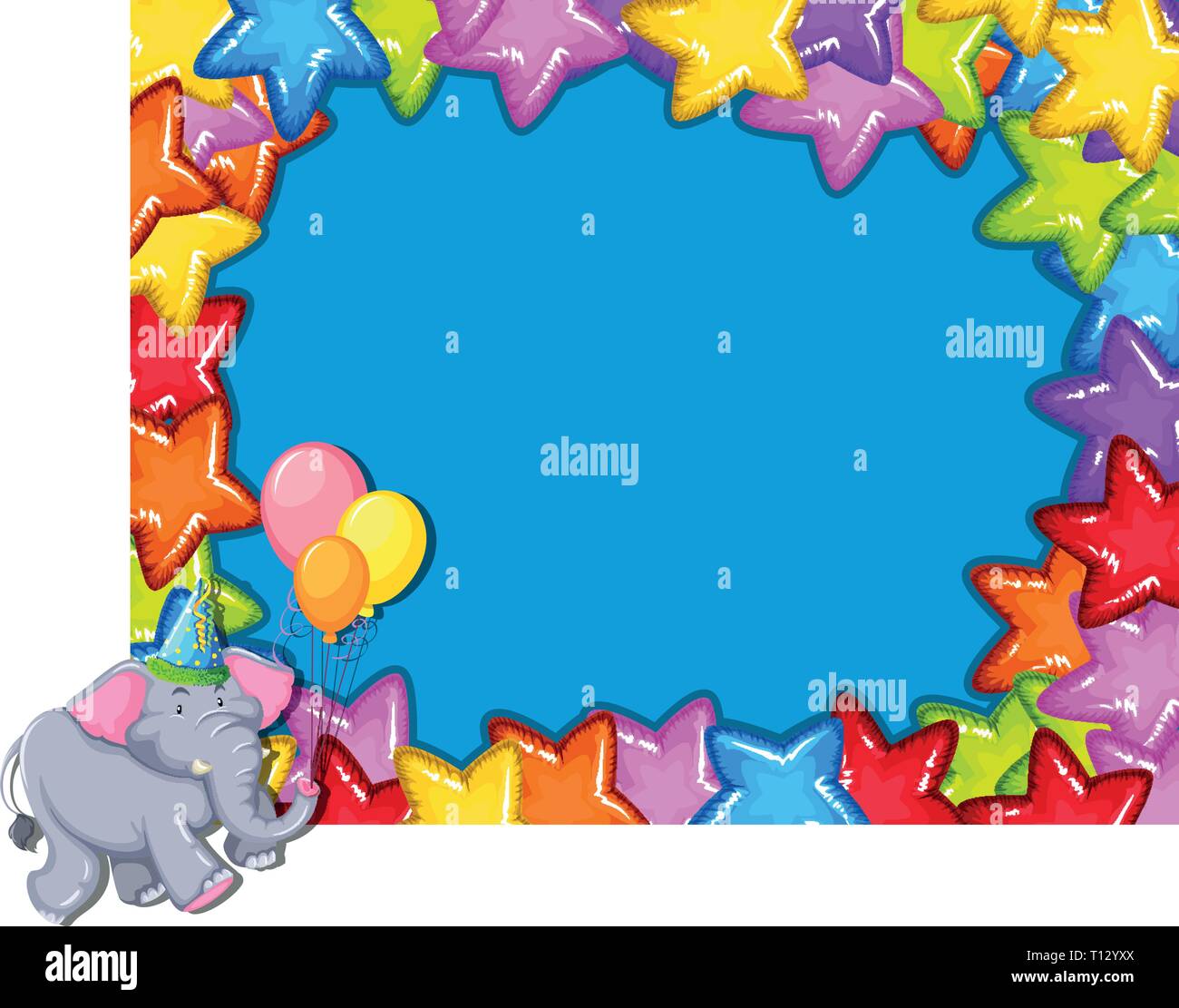 Elephant on party border illustration Stock Vector Image & Art - Alamy