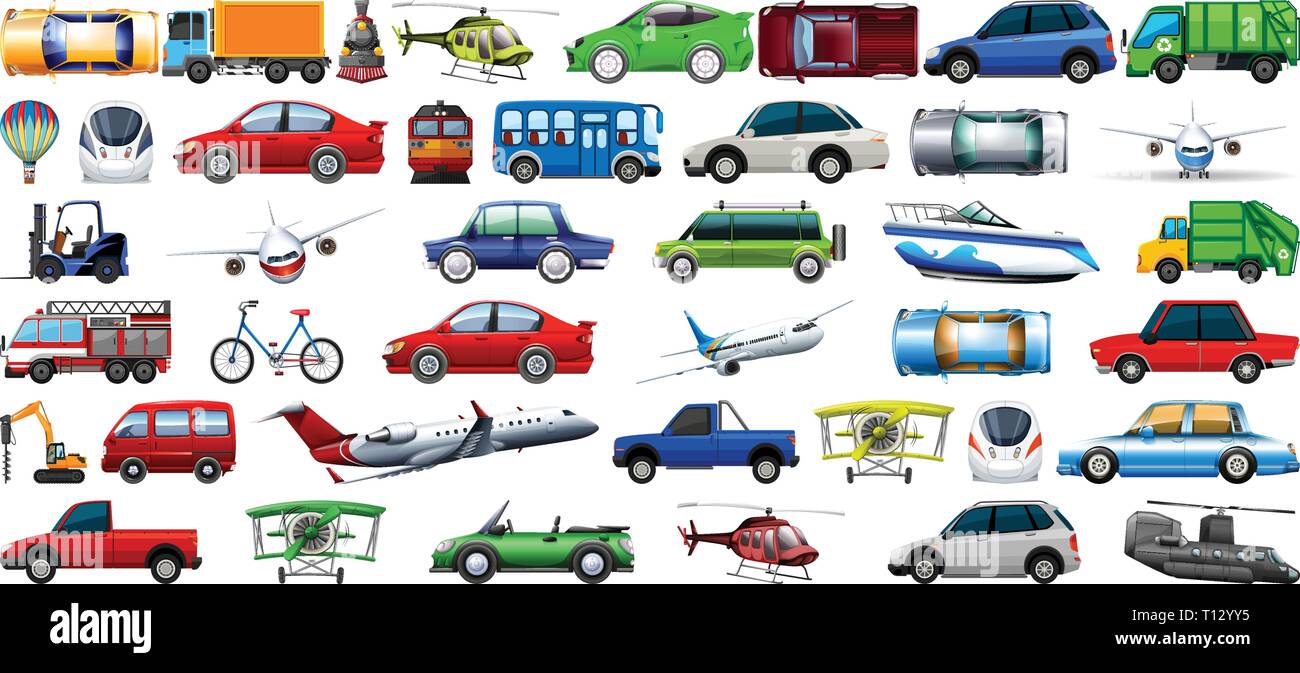 Set of transportation vehicle illustration Stock Vector Image & Art - Alamy