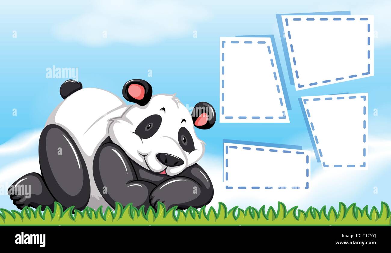 Panda on blank template illustration Stock Vector Image & Art - Alamy