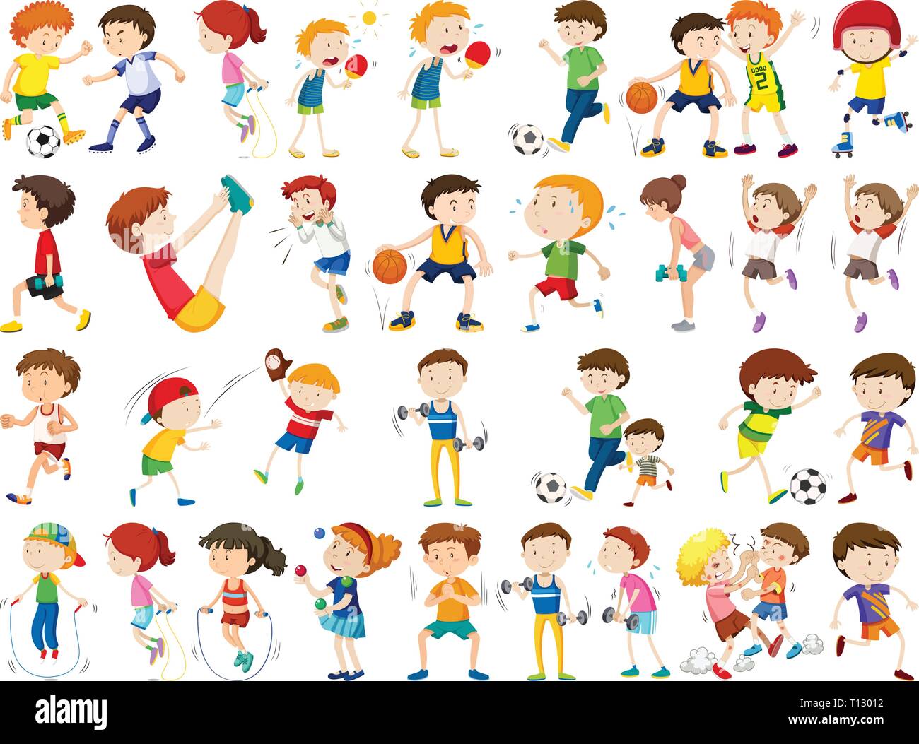Set of exercise character illustration Stock Vector Image & Art - Alamy