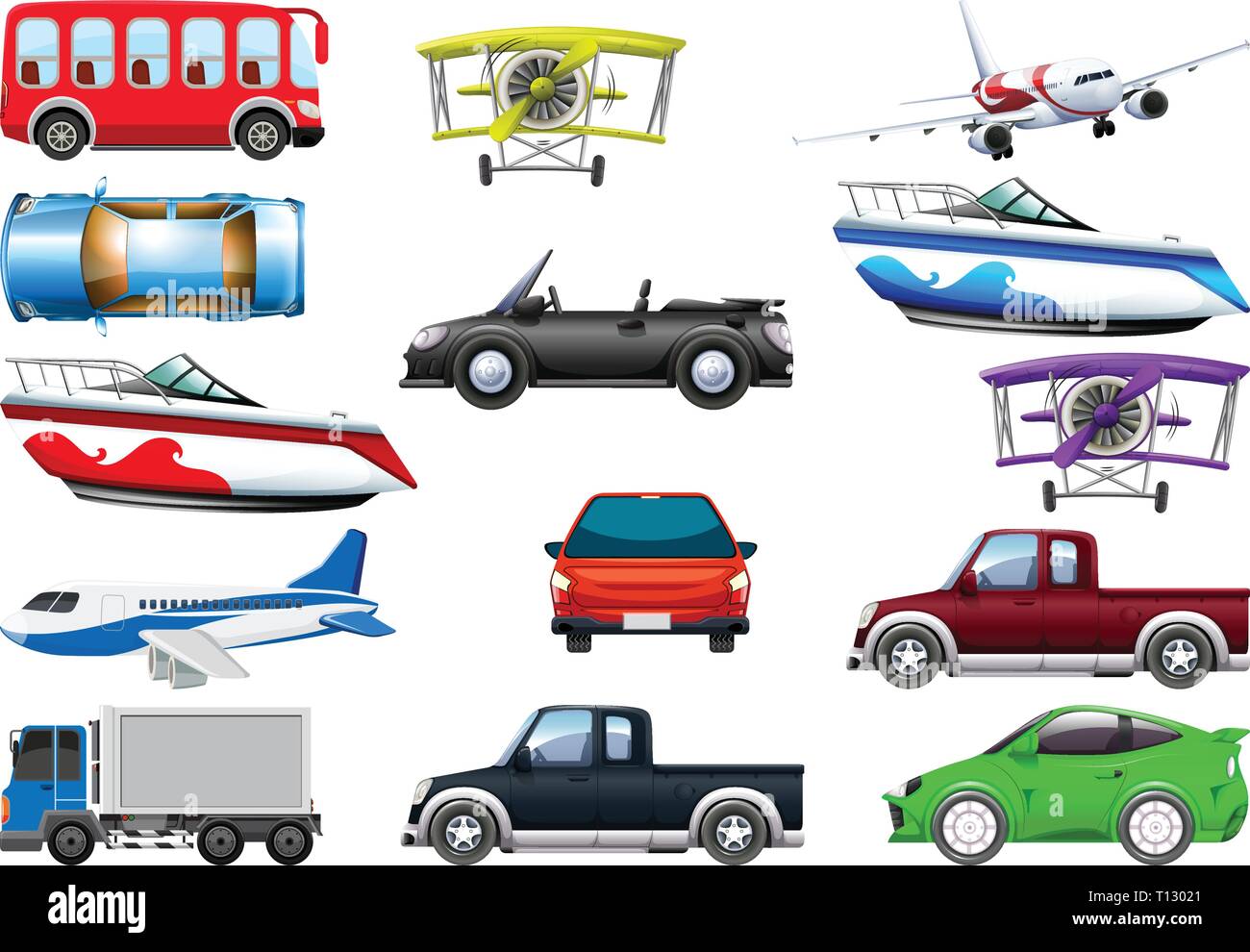 Set of transportation vehicle illustration Stock Vector Image & Art - Alamy