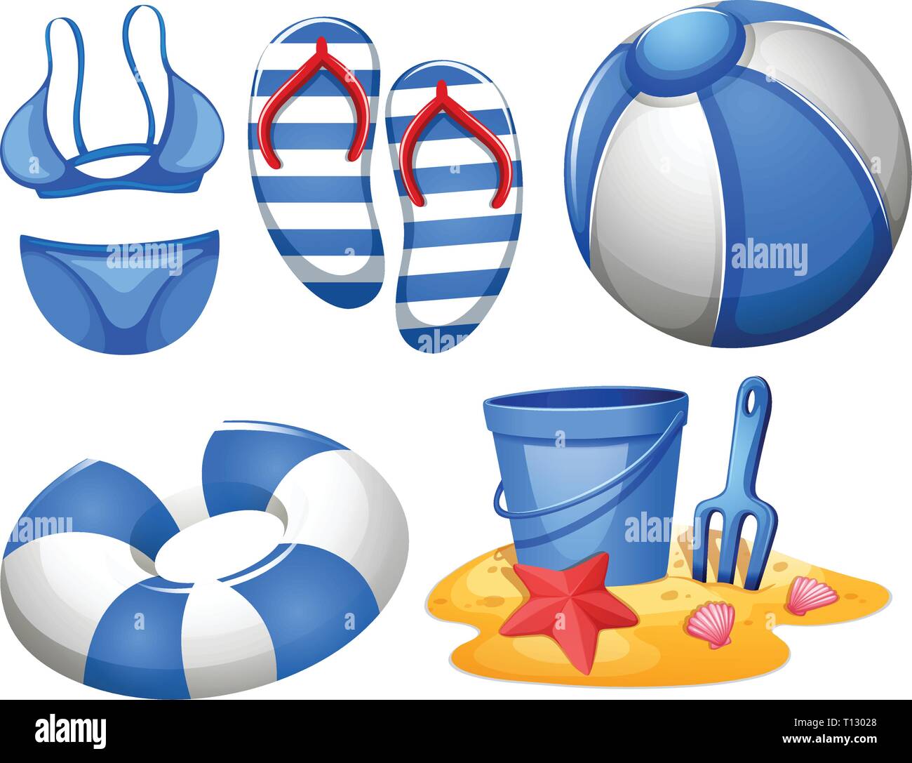 Set of beach element illustration Stock Vector Image & Art - Alamy