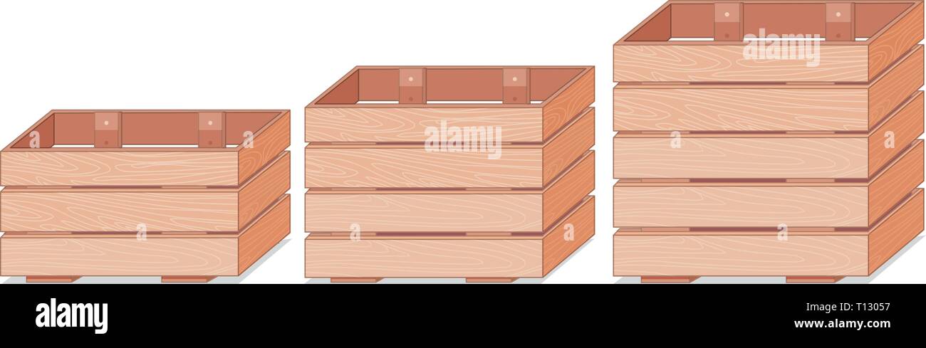 Set of wooden boxes illustration Stock Vector Image & Art - Alamy