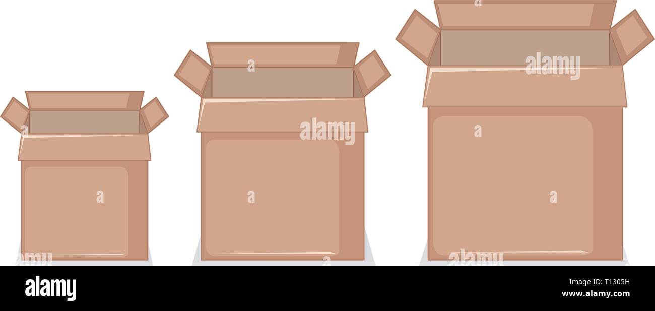 Set of cardboard box illustration Stock Vector Image & Art - Alamy