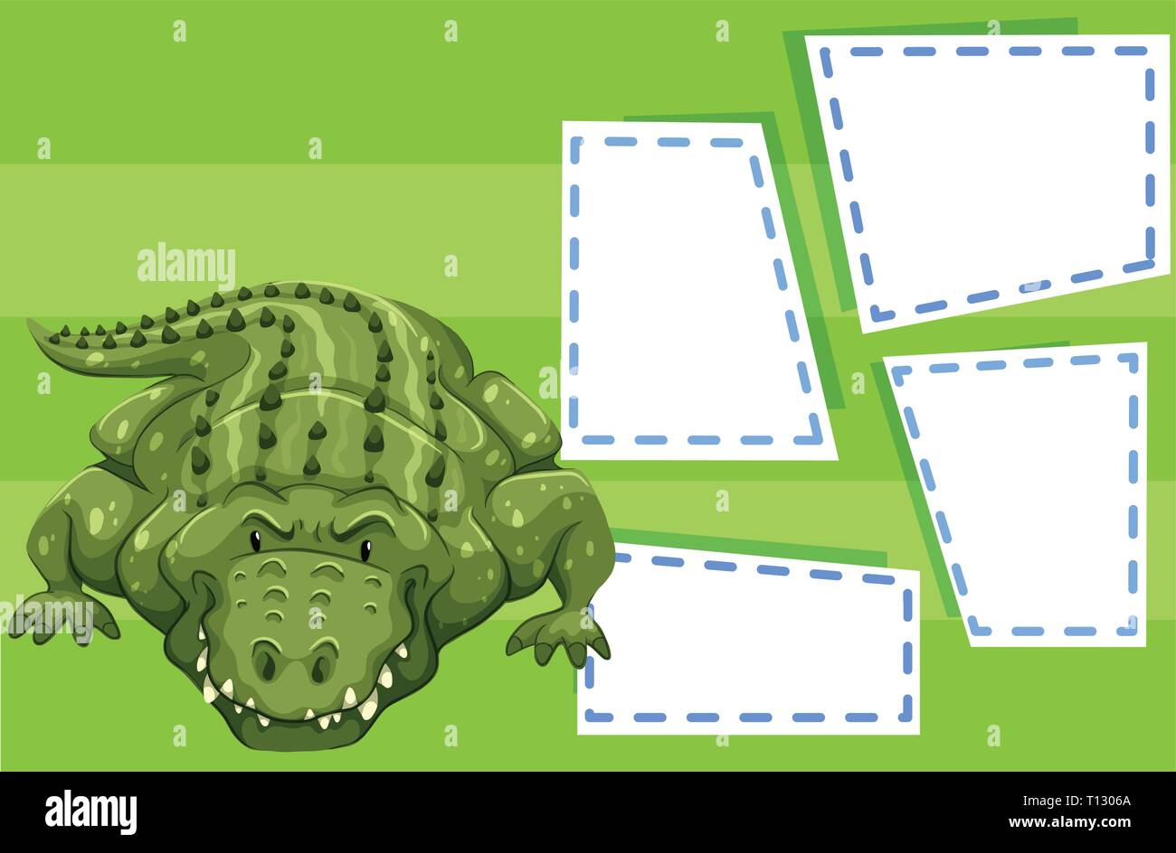 A crocodile on blank template illustration Stock Vector Image & Art - Alamy