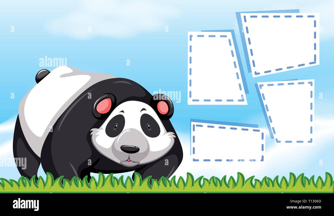 A panda on blank note illustration Stock Vector Image & Art - Alamy