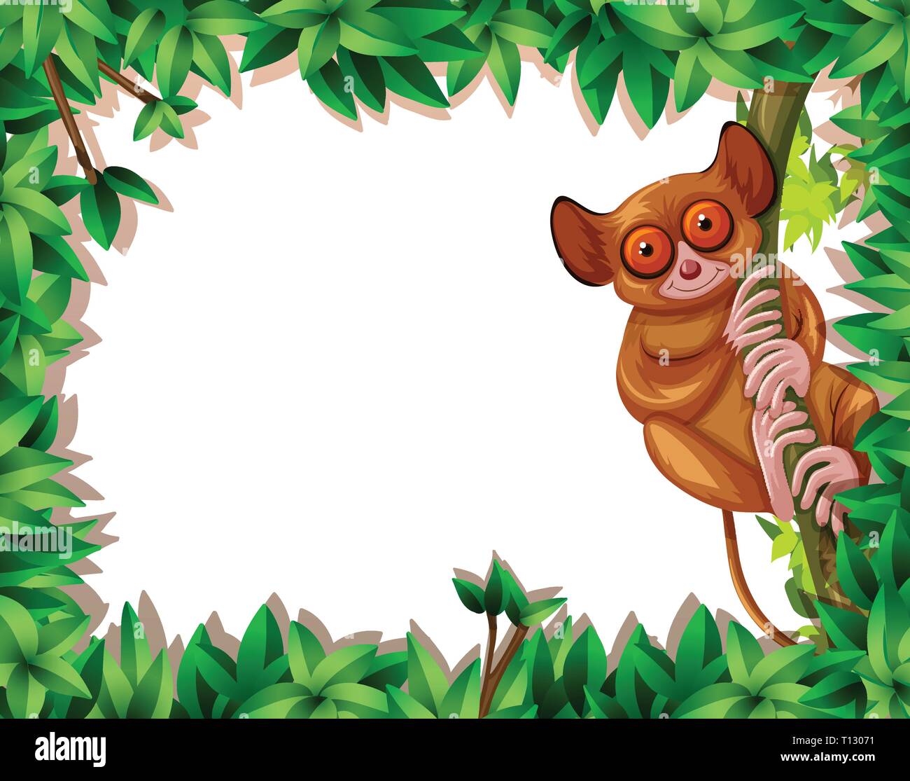 A tarsier in nature frame illustration Stock Vector Image & Art - Alamy