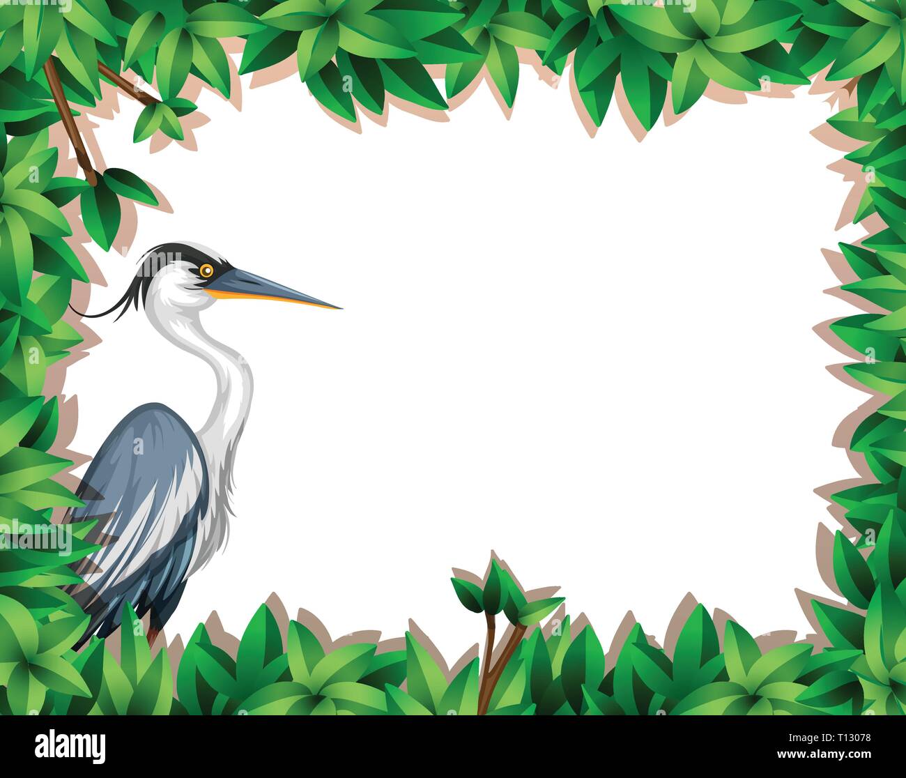 A stork on nature frame illustration Stock Vector Image & Art - Alamy