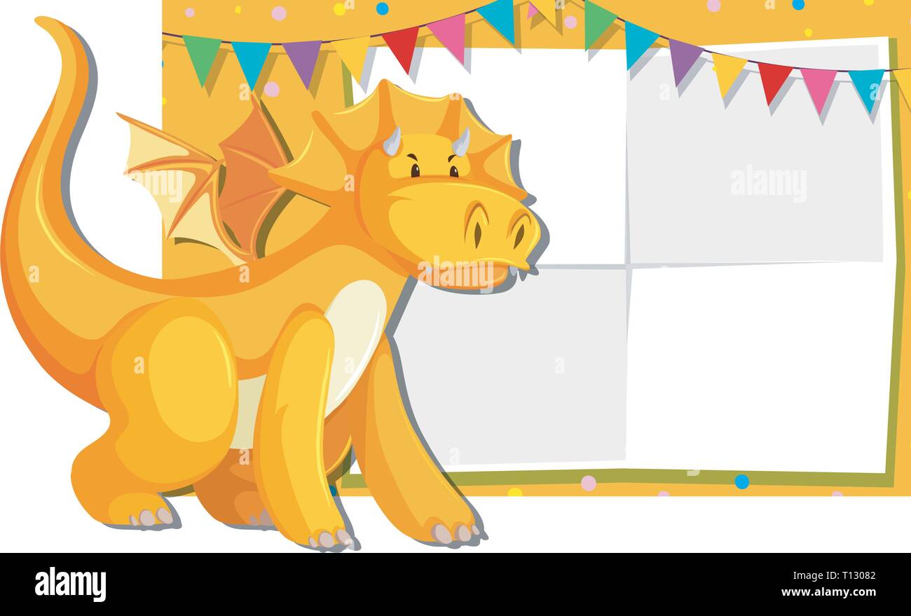 A dragon on paper note template illustration Stock Vector Image & Art ...