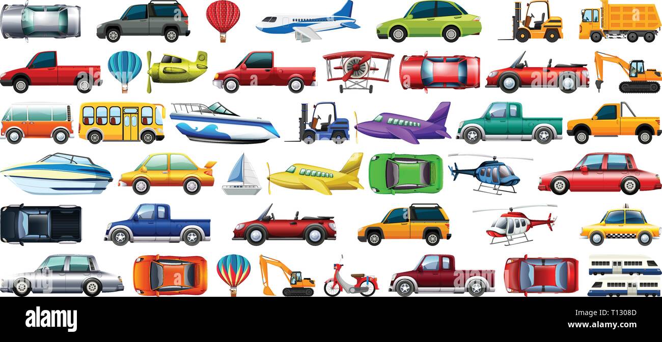 large set of transport illustration Stock Vector Image & Art - Alamy