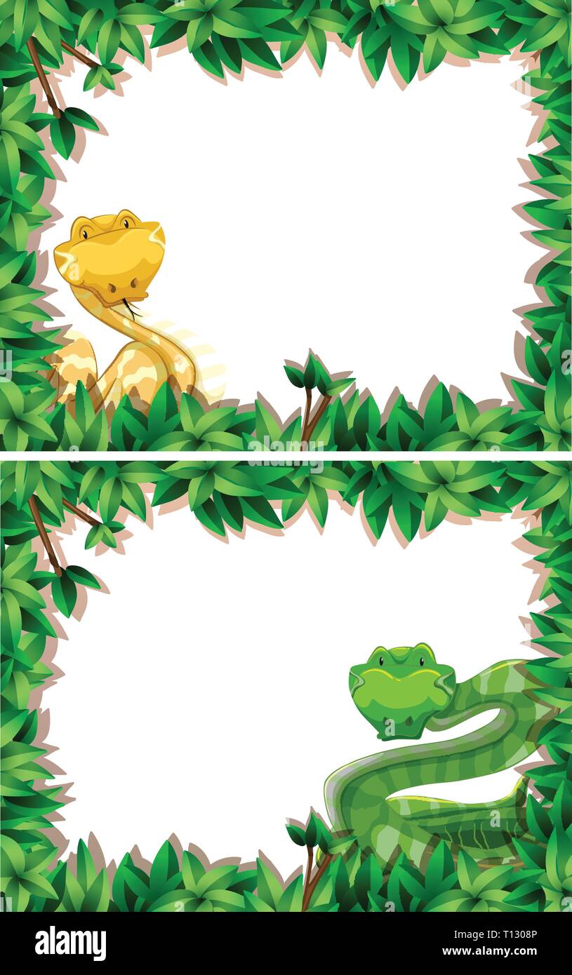 Set of snake in nature frame illustration Stock Vector Image & Art - Alamy