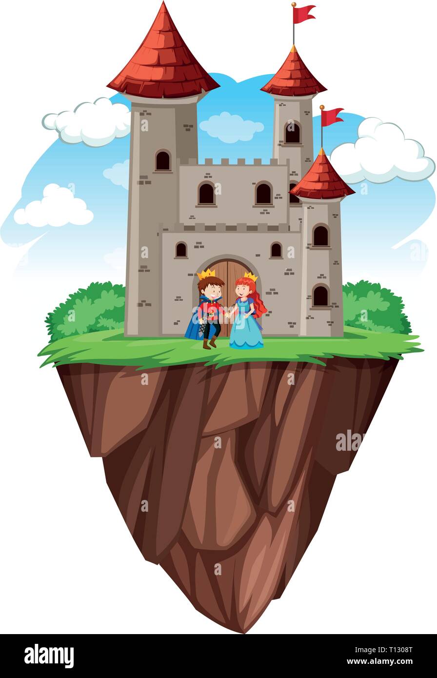 Prince and princess at castle illustration Stock Vector Image & Art - Alamy