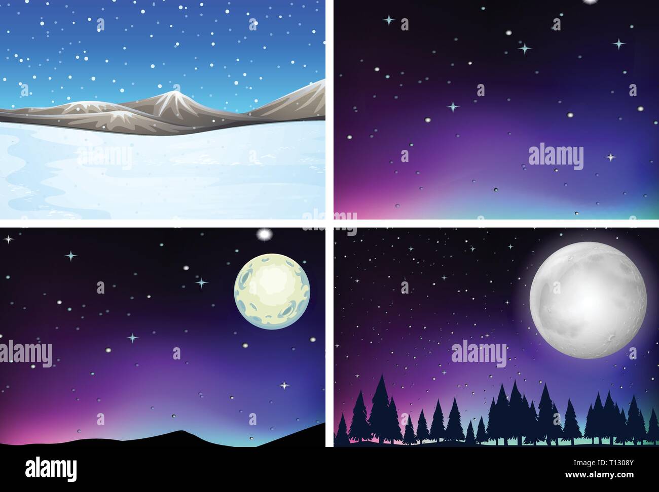 Outdoor nature landscape scenes illustration Stock Vector Image & Art ...