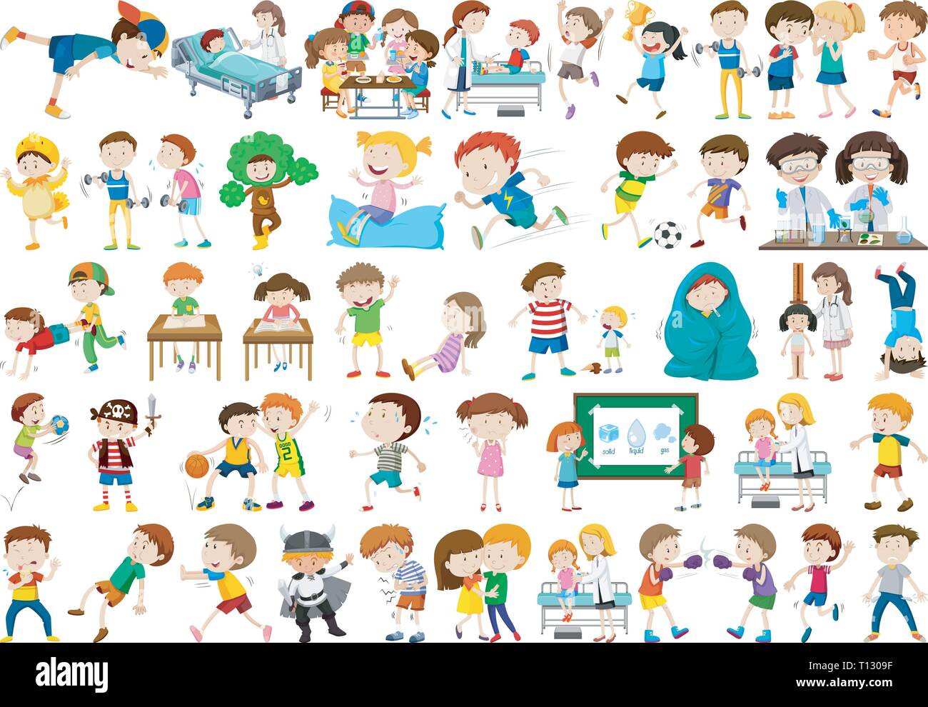 Set of children character illustration Stock Vector Image & Art - Alamy