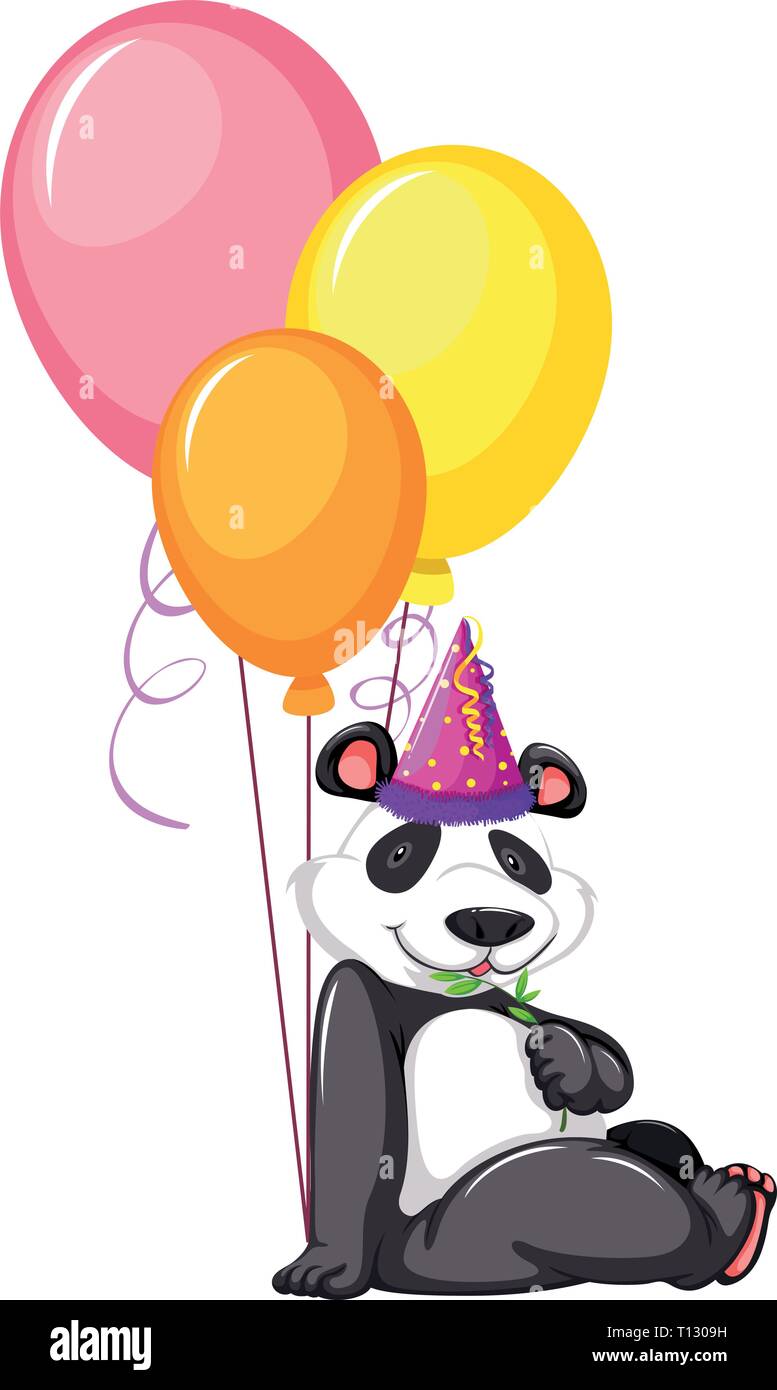 A panda with balloons illustration Stock Vector Image & Art - Alamy