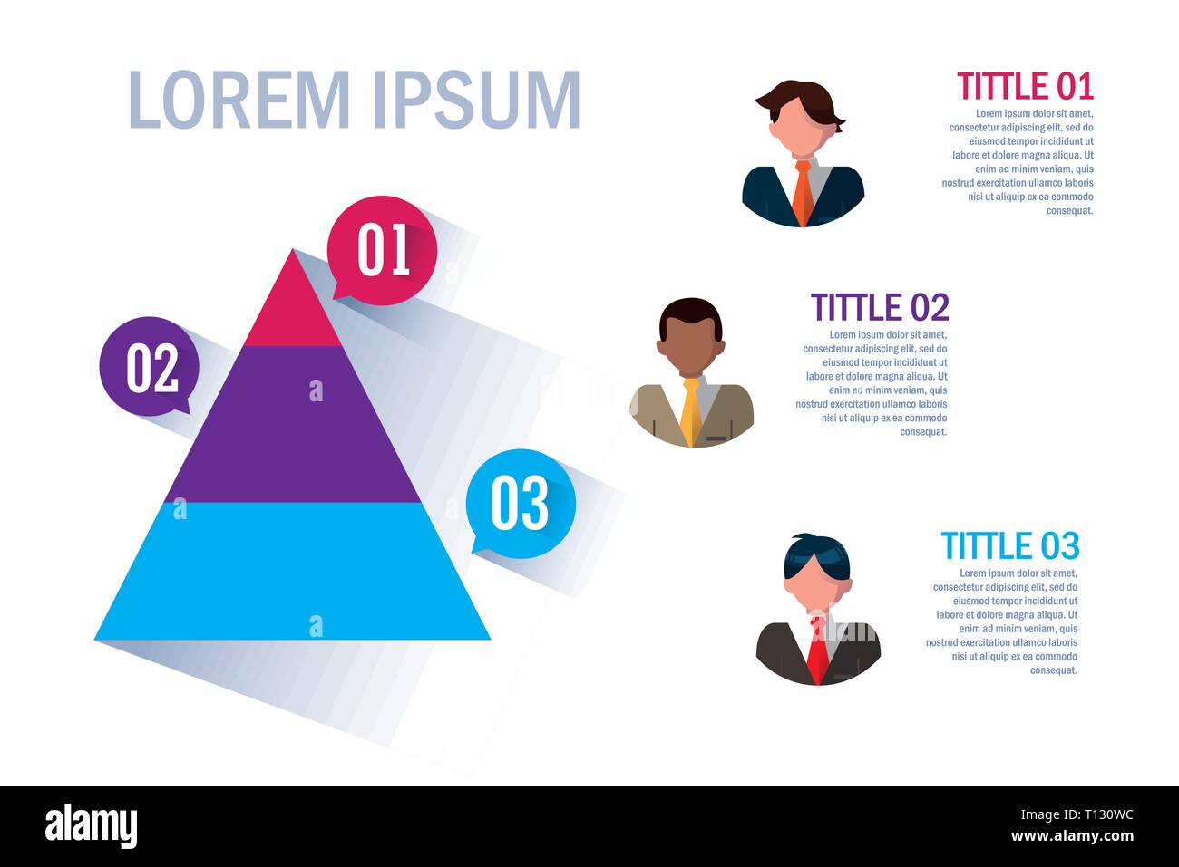businessmen with pyramid and infographics vector illustration design ...