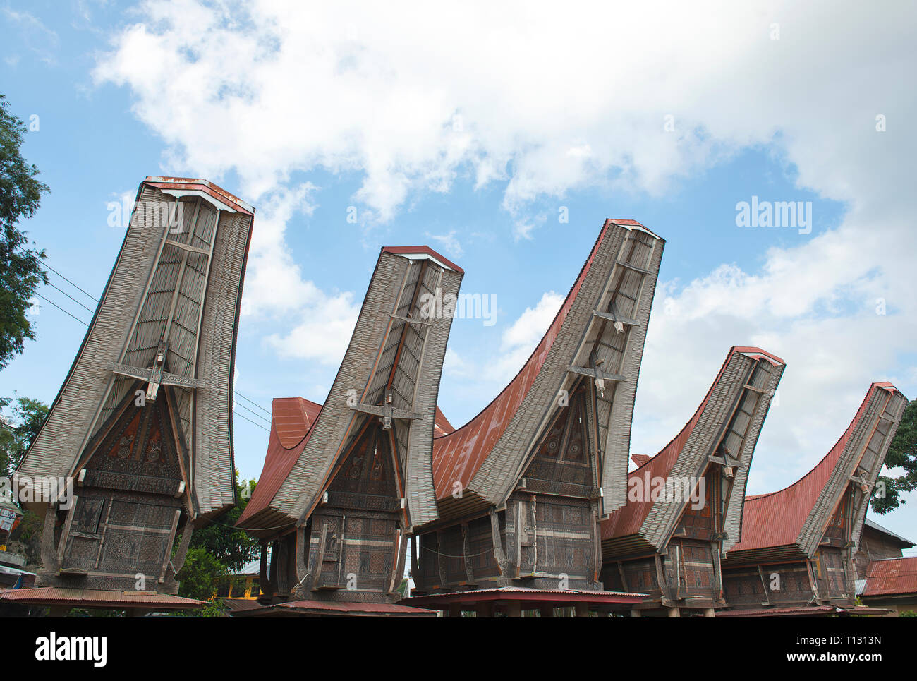 Tongkonan houses, traditional Torajan buildings, Tana Toraja is the ...