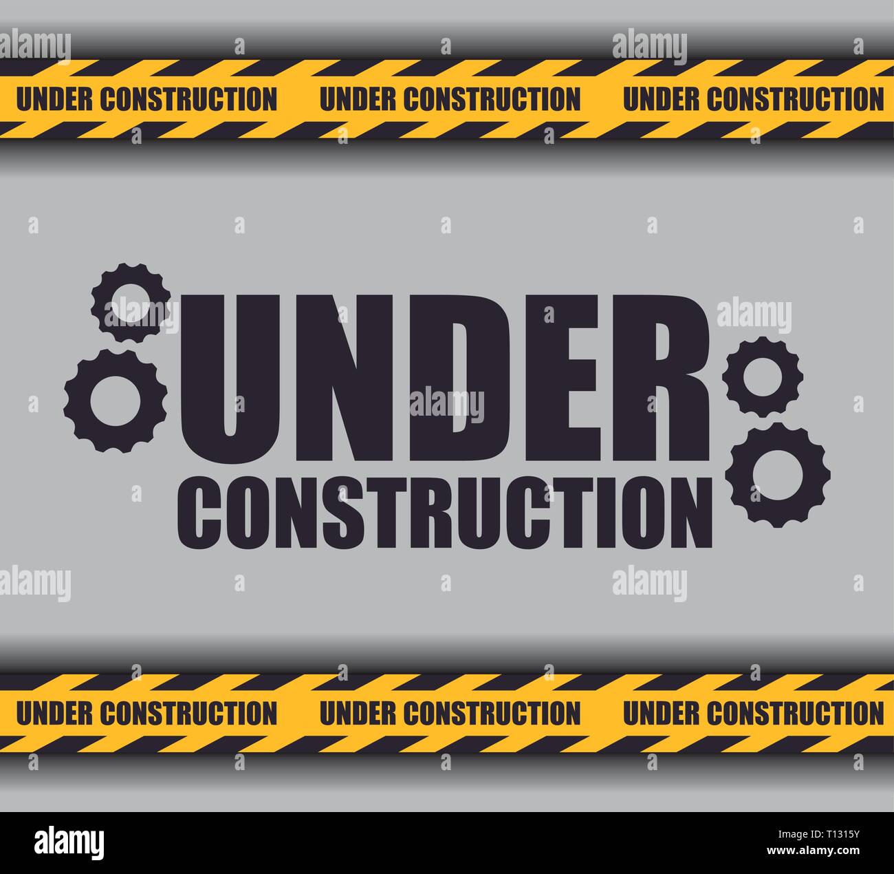 under construction label with caution tape vector illustration design ...