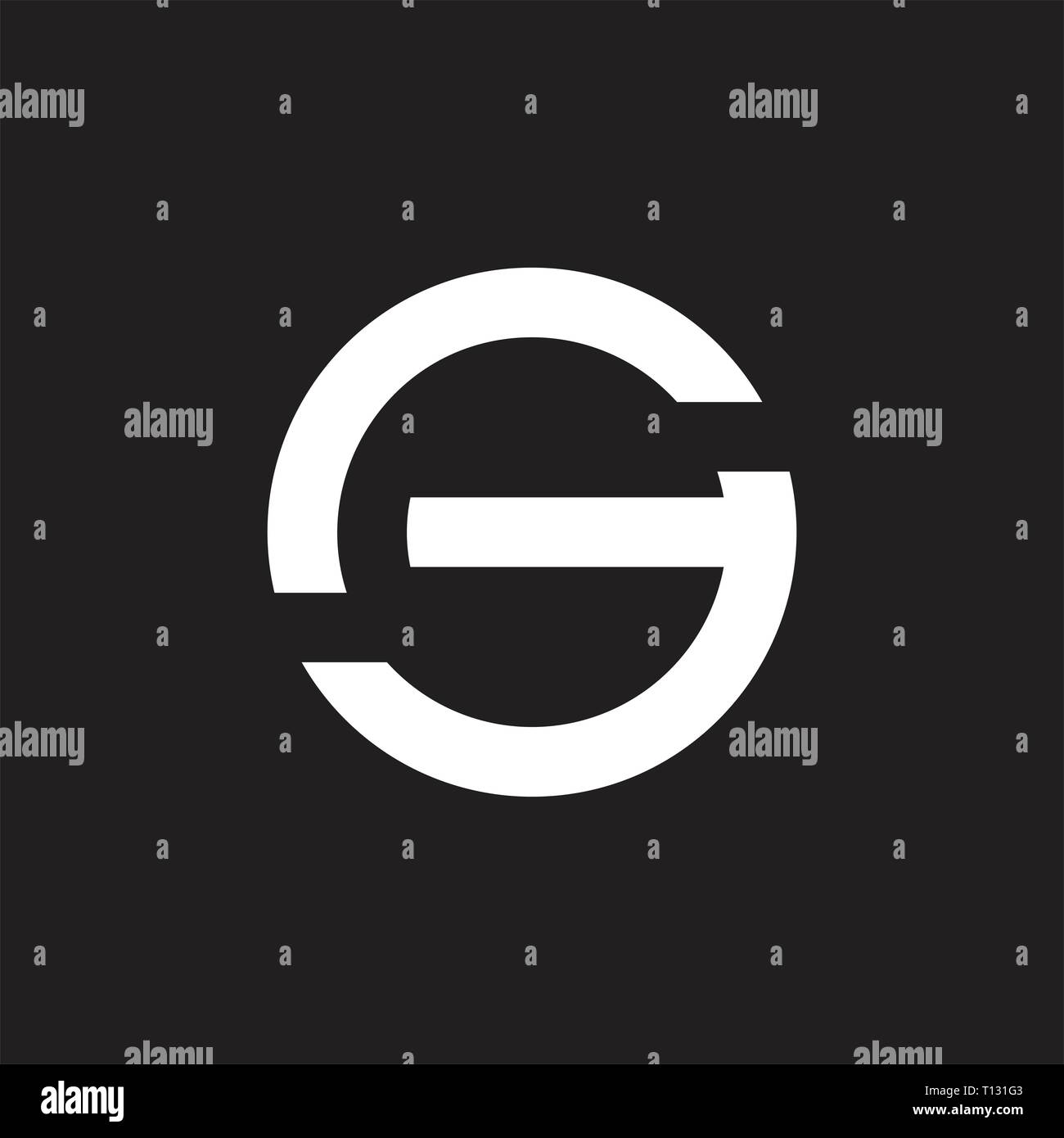 letter g simple geometric line circle logo vector Stock Vector Image ...