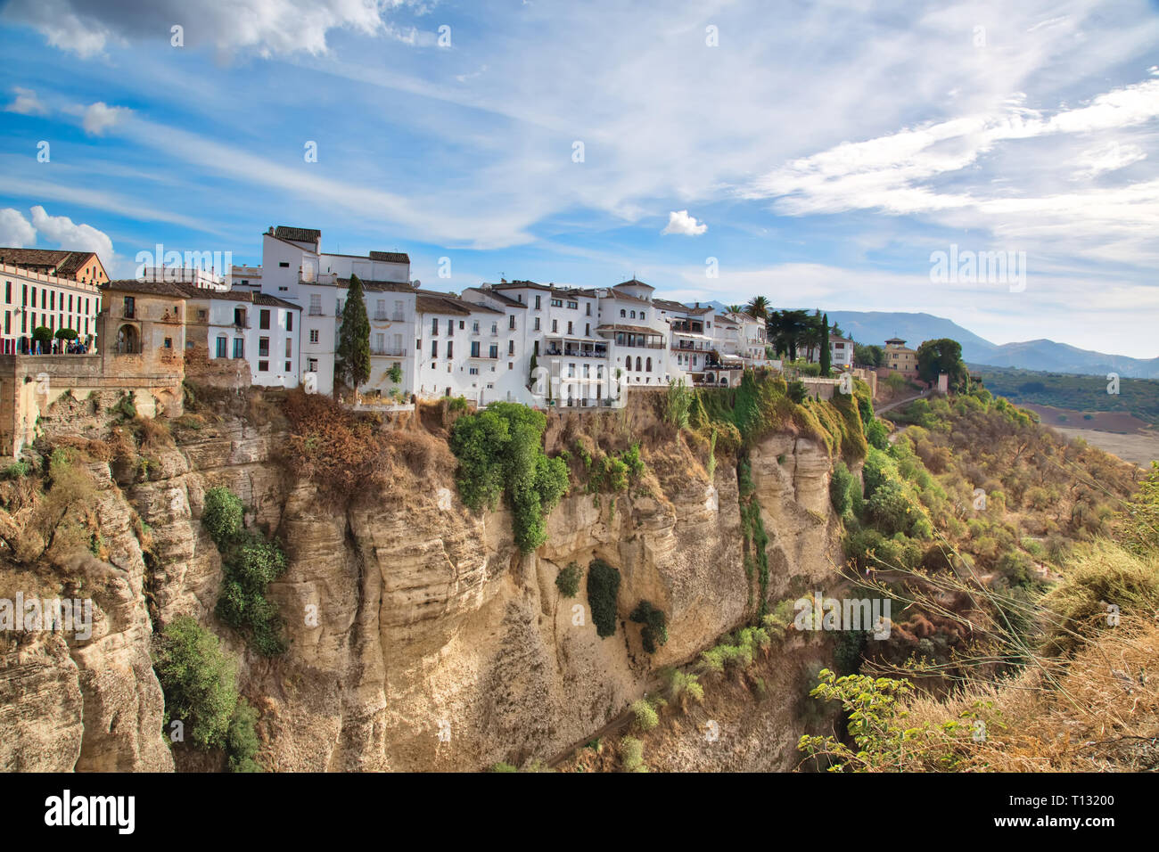 Famous Puente Nuevo Bridge's Arch in Ronda historic city center Stock ...