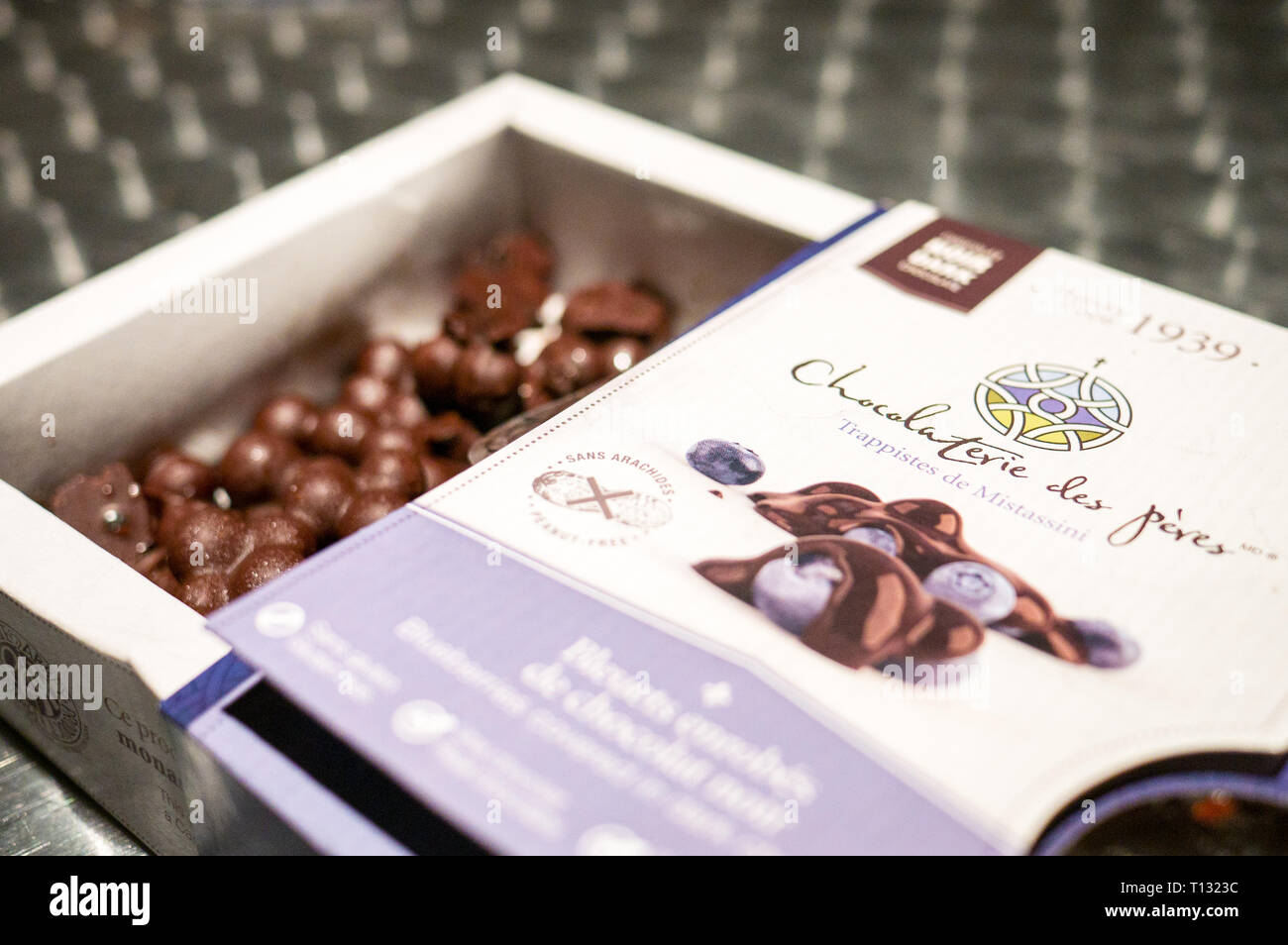 Box of chocolate-covered fresh blueberries made by Trappist monks in ...