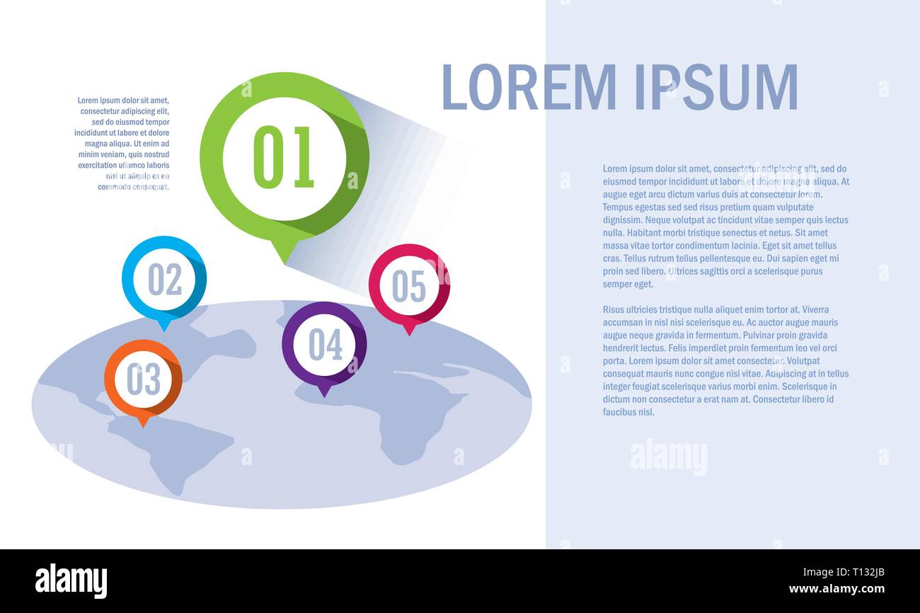 infographic with numbers and planet earth vector illustration design ...