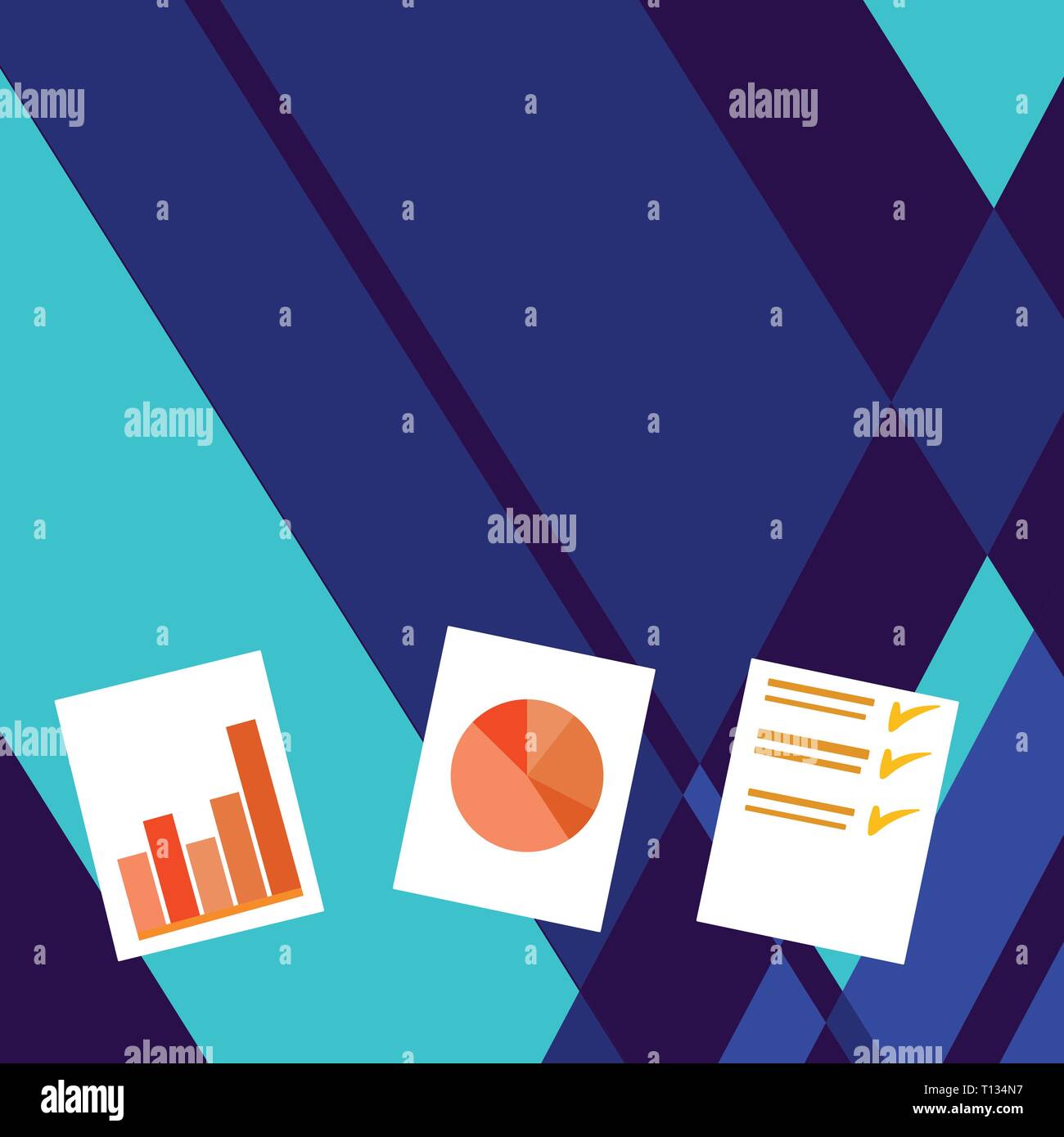 Presentation of Bar, Data and Pie Chart Diagram Graph Each on White ...