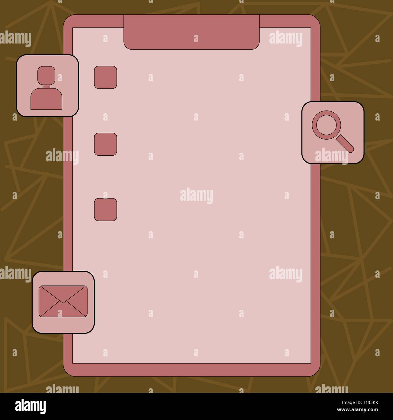 Clipboard with Tick Box and 3 Apps Icons for Assessment, Updates ...