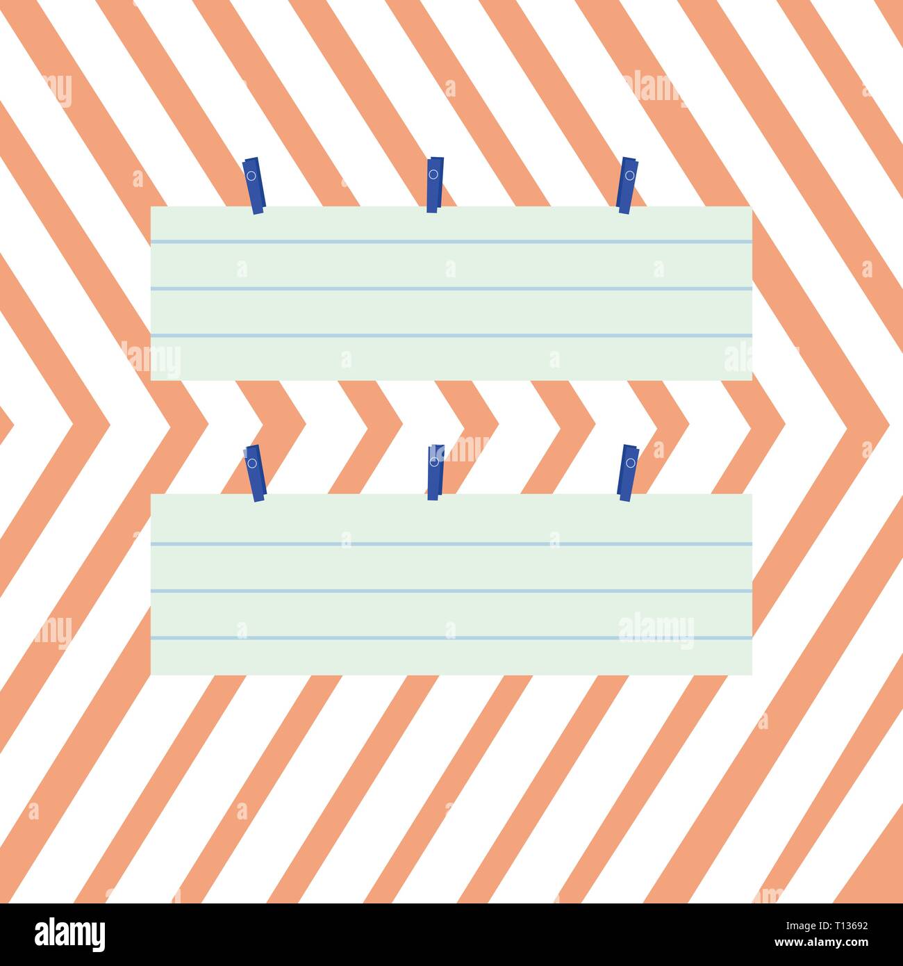 Two Color Blank Strip Size Lined Paper Sheet Hanging Using Blue ...